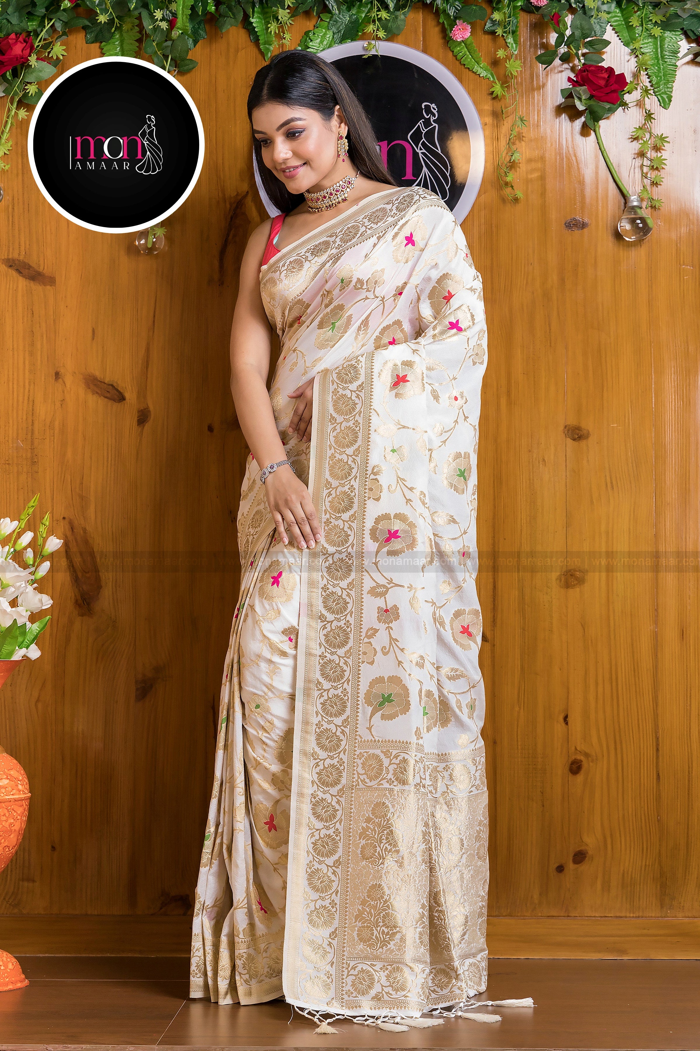 Meetha Attar Georgette Banarasi Silk Saree – Monamaar