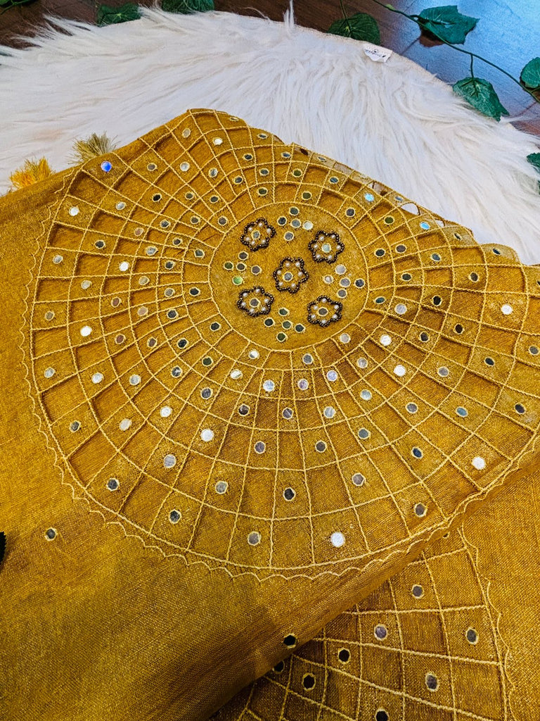 Purest Form Of Tissue Linen Saree(Handwork) – Monamaar