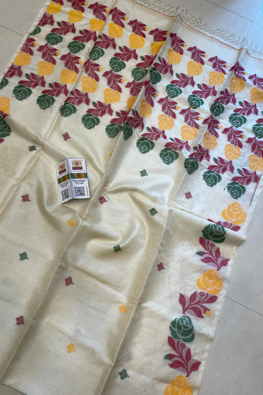 Moner Manush Gachi Tussar Jamdani Saree – Monamaar