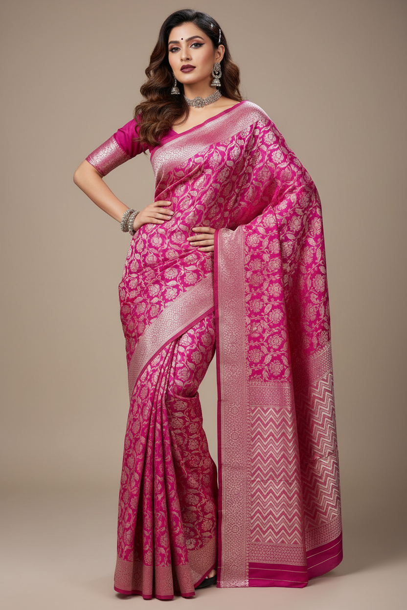 Silversheen Royale Fancy Silk Saree – Monamaar