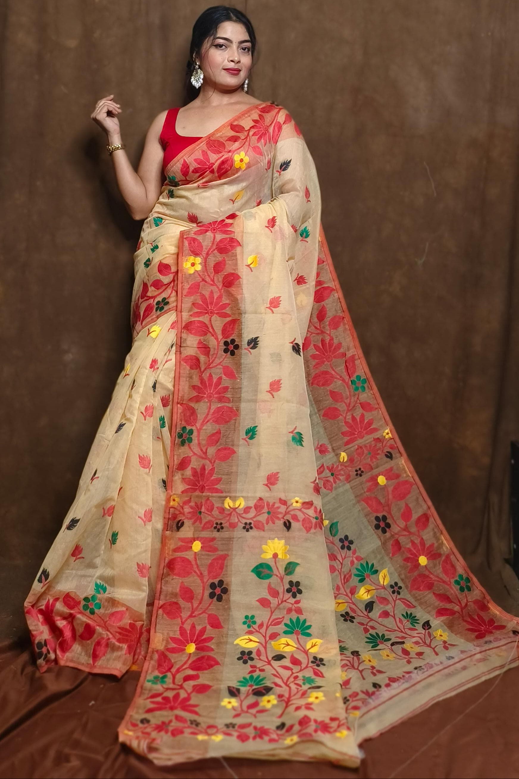 Ranga Roop Dhakai Jamdani Saree – Monamaar