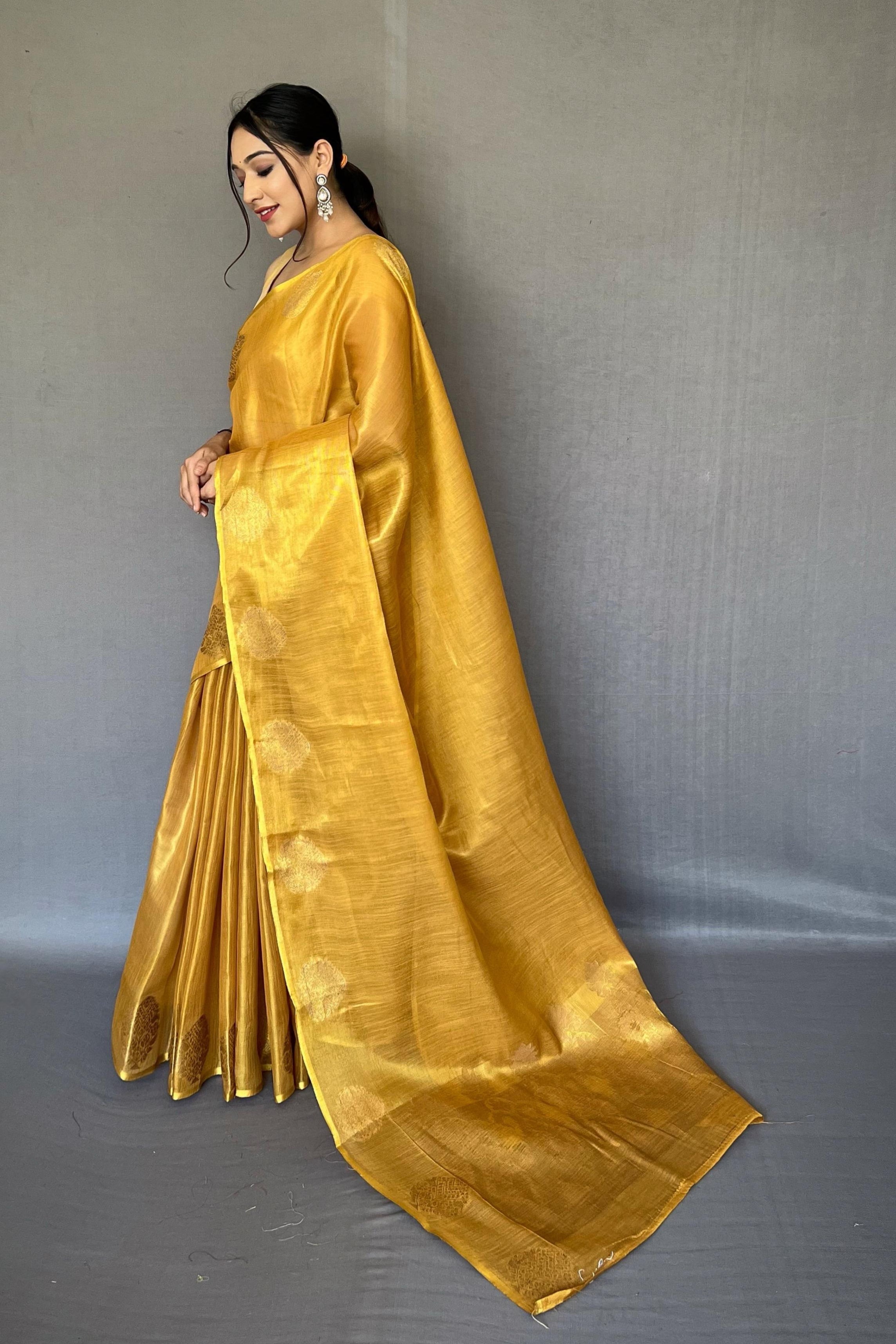 Sargam of Autumn Tissue Silk Saree – Monamaar